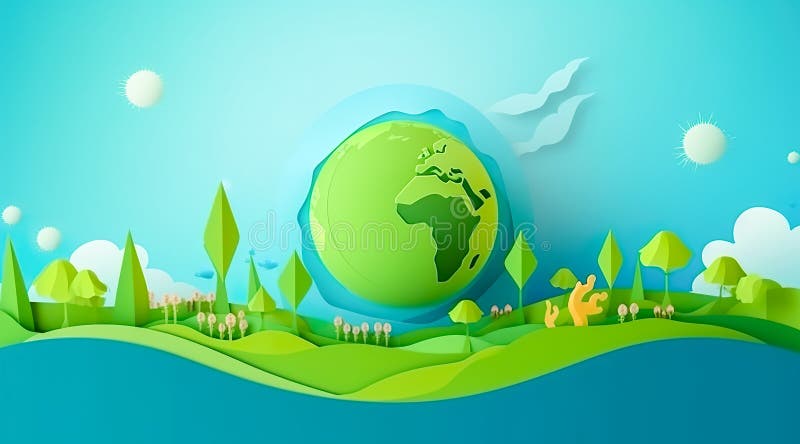 Green World Map. World Map Green Planet Earth Day or Environment Day ...