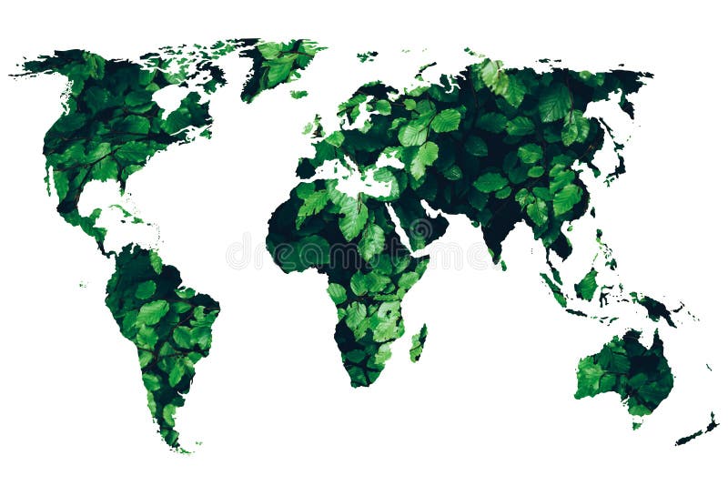 Green World Map Green Renewable Sustainable Economy Stock Image - Image ...