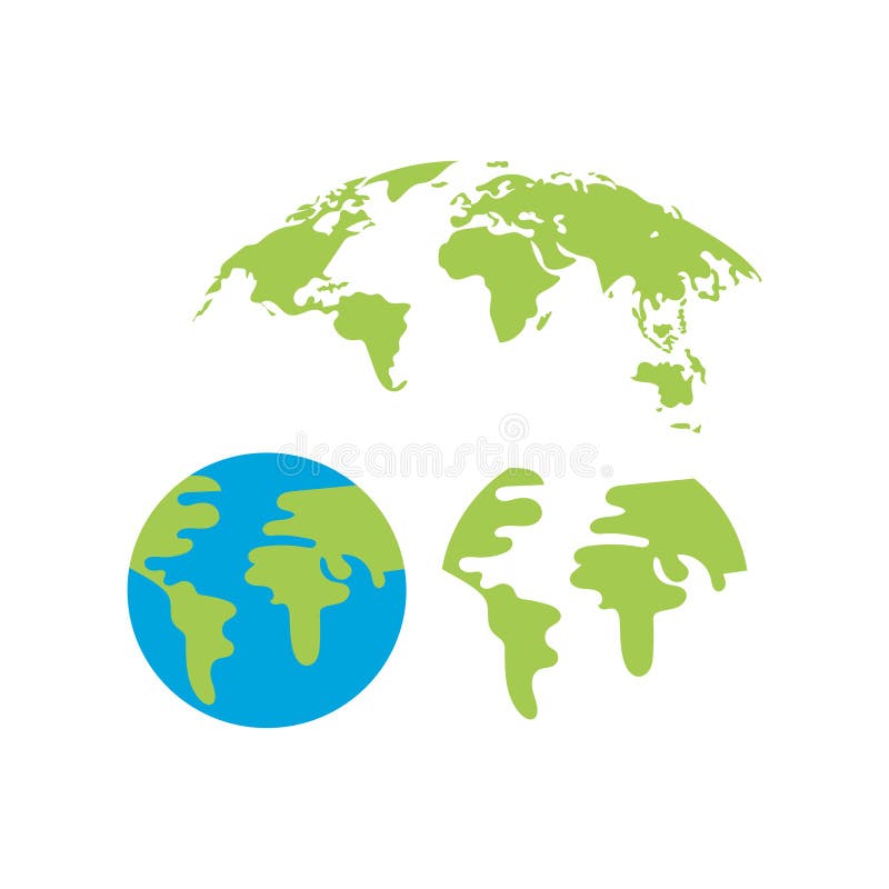 Green World Map Set Free Vector Illustration Stock Vector ...