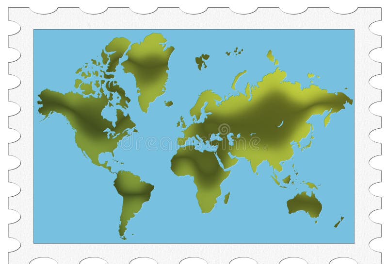 Green World Map Stamp stock illustration. Illustration of stamp - 4898257