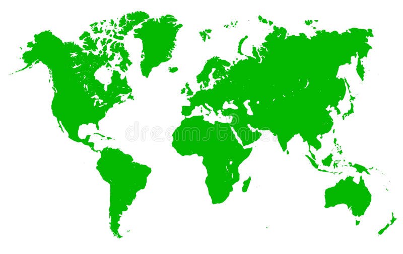 Green World Map, Continents of the Planet - Vector Stock Photo - Image ...