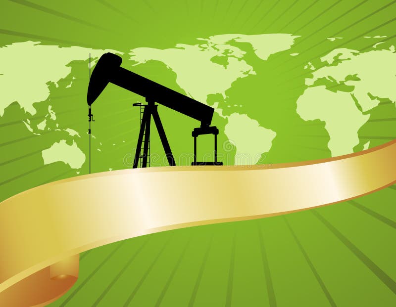 Green World Oil Map Banner stock illustration. Illustration of design ...