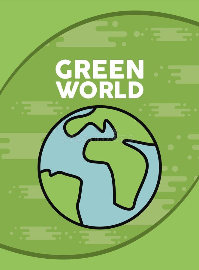 Green world postcard stock vector. Illustration of sustainable - 239363530
