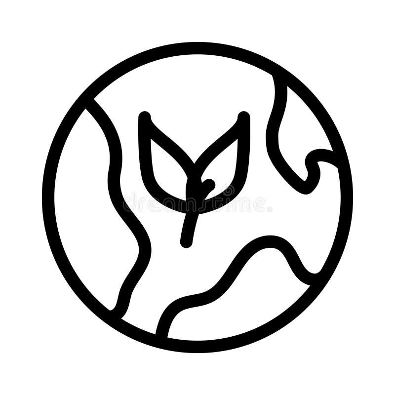 Green World Thin Line Vector Icon Stock Vector - Illustration of earth ...