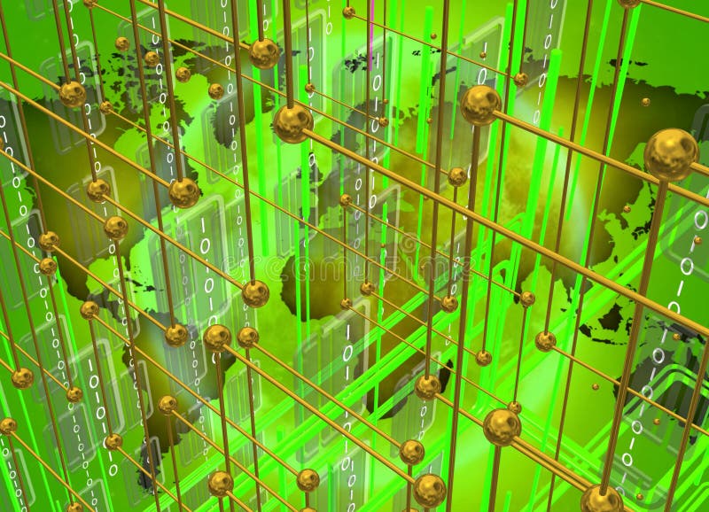 Green Worldmap with Balls Connection. Stock Photo - Image of ...