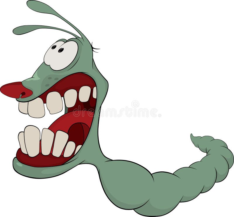 Green worm. Cartoon stock vector. Illustration of garden - 31147316