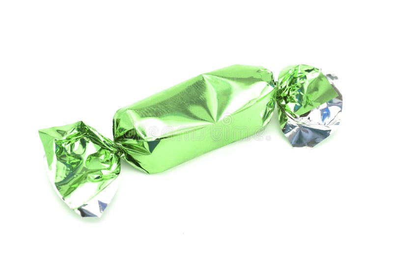 Green Wrapped Candy stock photo. Image of paper, isolated - 126826178
