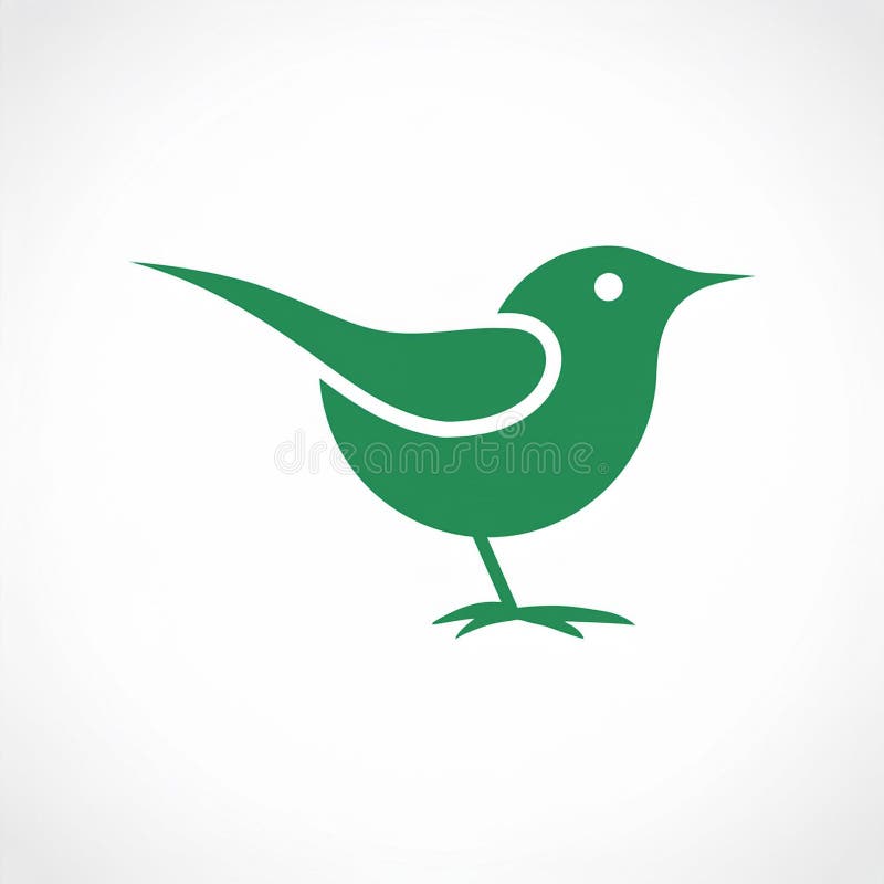 A green Wren logo stock illustration. Illustration of drawing - 349135423