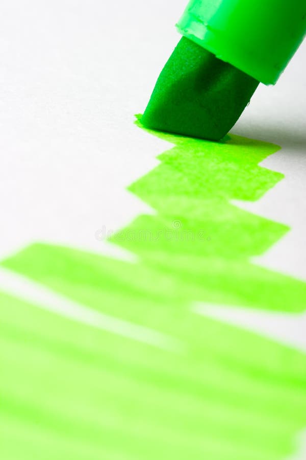 Green writing textmarker stock image. Image of isolated - 4764013