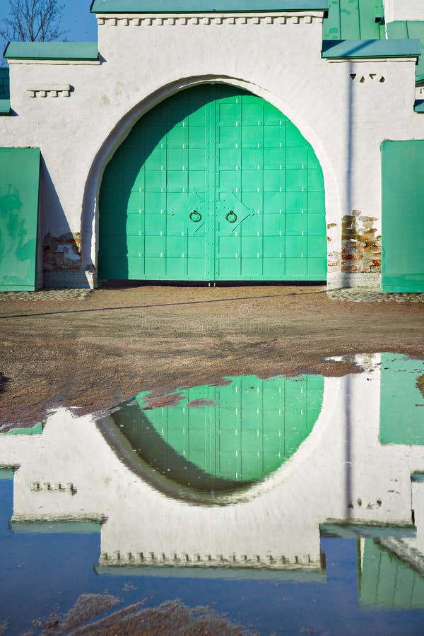 Green Wrought-iron Gates Vintage Stock Photo - Image of architecture ...