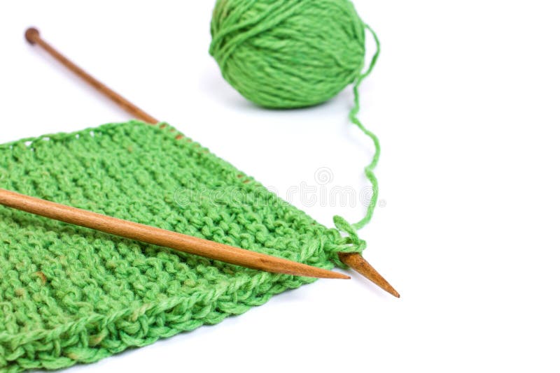 Green knitting wool stock photo. Image of recreation - 39244516