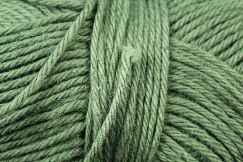 A Close Up Image Green Of Wool Yarn For Knitting. Background Stock ...