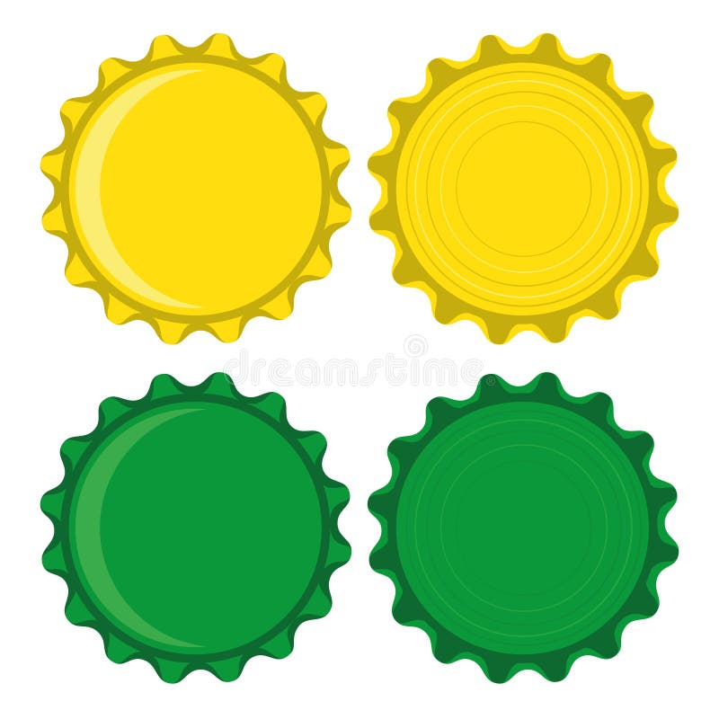Green and Yellow Bottle Caps Stock Vector - Illustration of circle ...