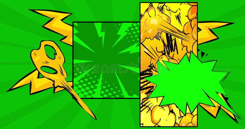 Green and Yellow Cartoon Background Animation, Comic Book Backdrop ...