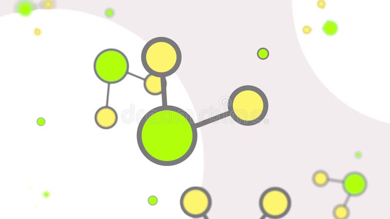 Green and Yellow Cartoon Molecule Models. Loopable Animation Stock ...