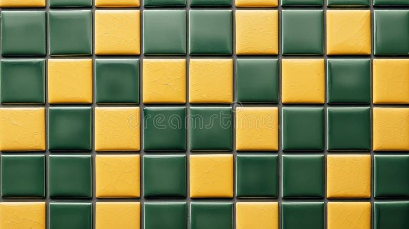 Green Yellow Checkerboard Tile Wall Background Texture Stock ...