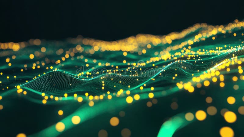 Green and Yellow Circuit Design Representing Technology Connectivity ...