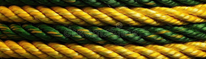 Green Yellow Close Up Very Detailed Pattern of Ropes Panoramic Banner ...