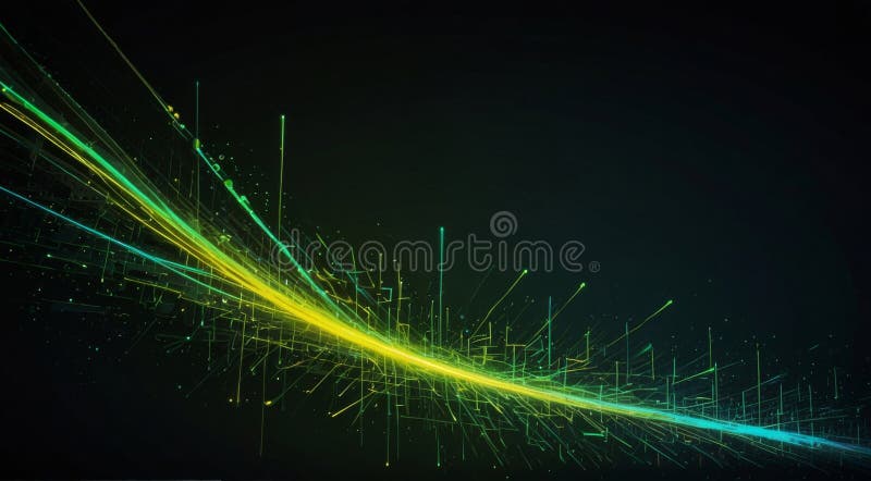 Green Yellow Digital Background Perfect for Tech Processes, Neural ...