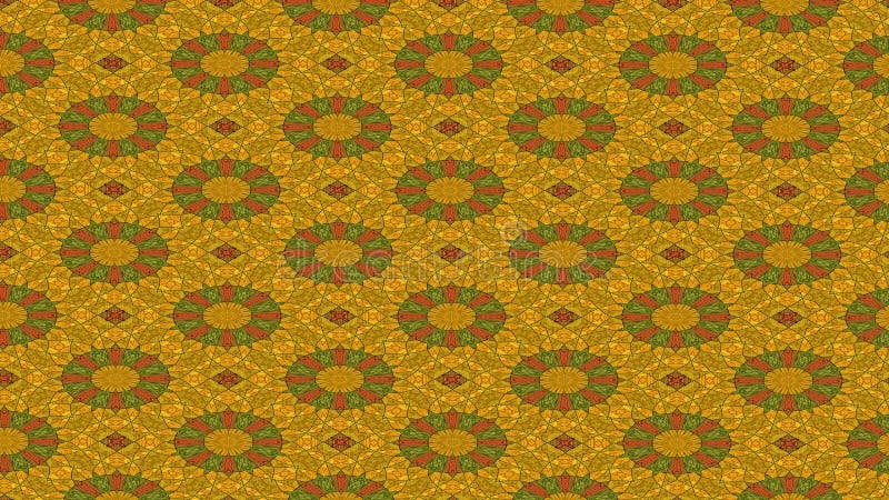 Golden Yellow Vintage Mosaic Geometric Pattern Stock Illustration ...