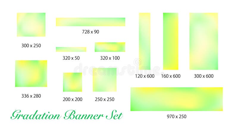 Green and Yellow Gradient Banner Set. Vector Illustration Stock Vector ...