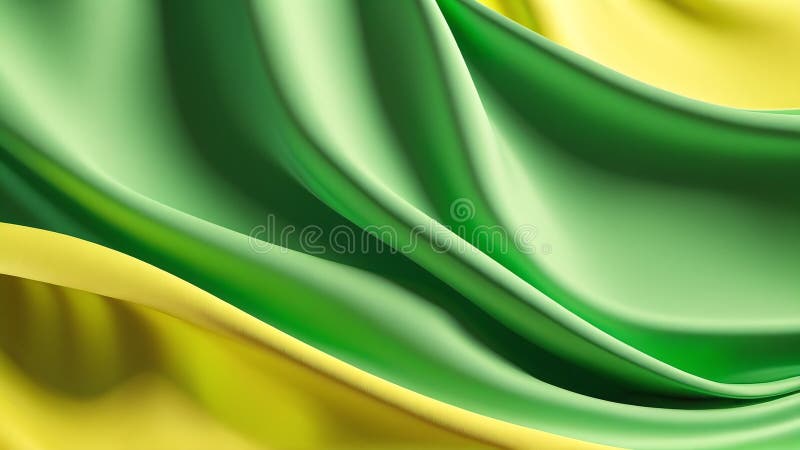 Green and Yellow Gradient Silk Fabric Abstract Background with 3D ...