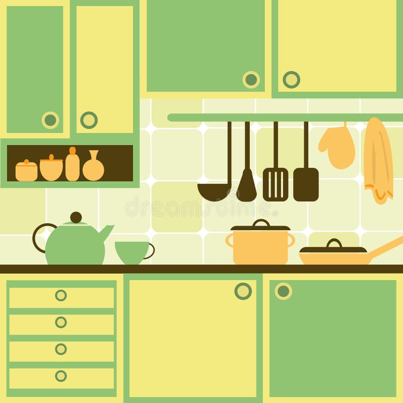 Vector kitchen stock vector. Illustration of room, cook - 33390988