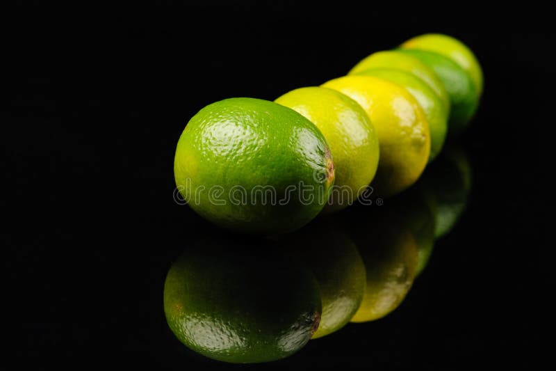 Green and yellow lemons stock image. Image of sweet - 157064335