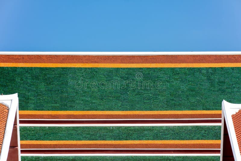 Green, Yellow and Orange Classic Baked Clay Roof Pattern. Stock Photo ...