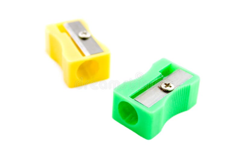Green and Yellow Pencil Sharpeners Stock Image - Image of insert, pair ...