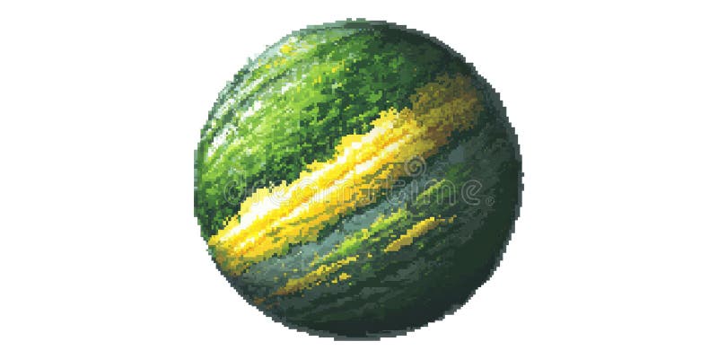 Green and Yellow Planet in Pixel Art Isolated on Transparent Background ...