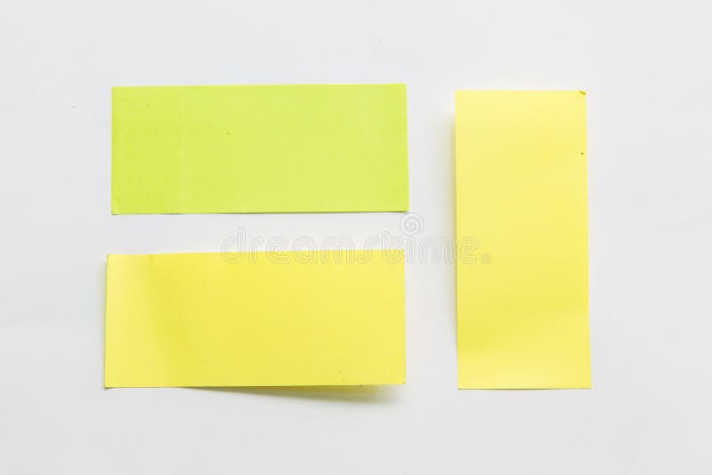 Green and Yellow Post it Paper Note on White Background Stock Photo ...