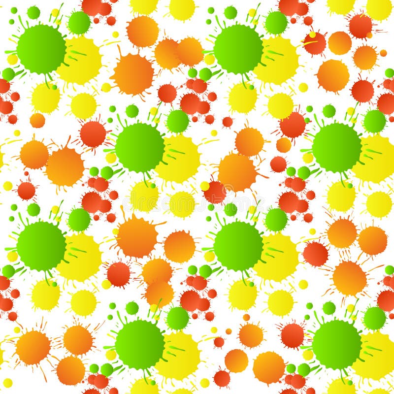 Green Yellow Red Orange Watercolor Drops Seamless Pattern Stock Vector ...