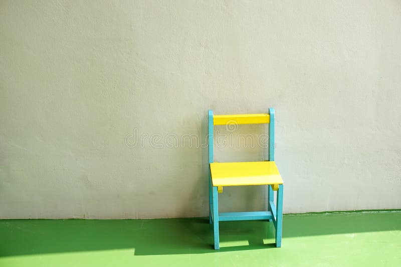 Green and Yellow Small Chair for Child Stock Image - Image of green ...