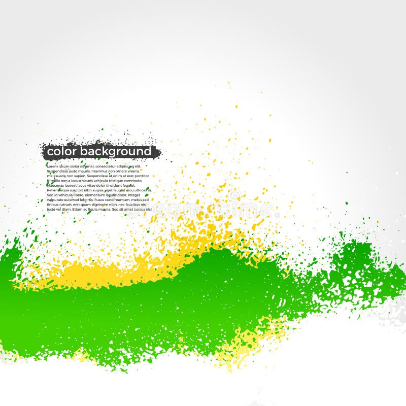 Green and Yellow Splatter Paint Grunge Bright Stock Vector ...