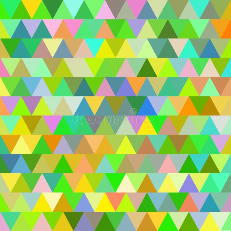 Green and Yellow Vector Seamless Pattern with Triangles. Abstract ...