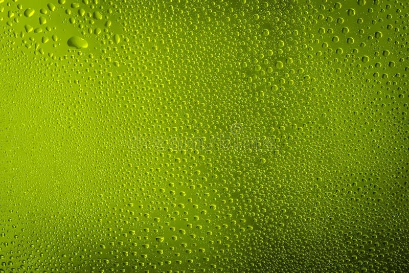 Green, Yellow Water Drops on Green Color Abstract Background Stock ...