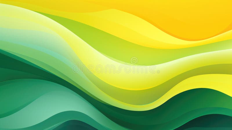 Green and Yellow Waves Background, Abstract Illustration Stock ...