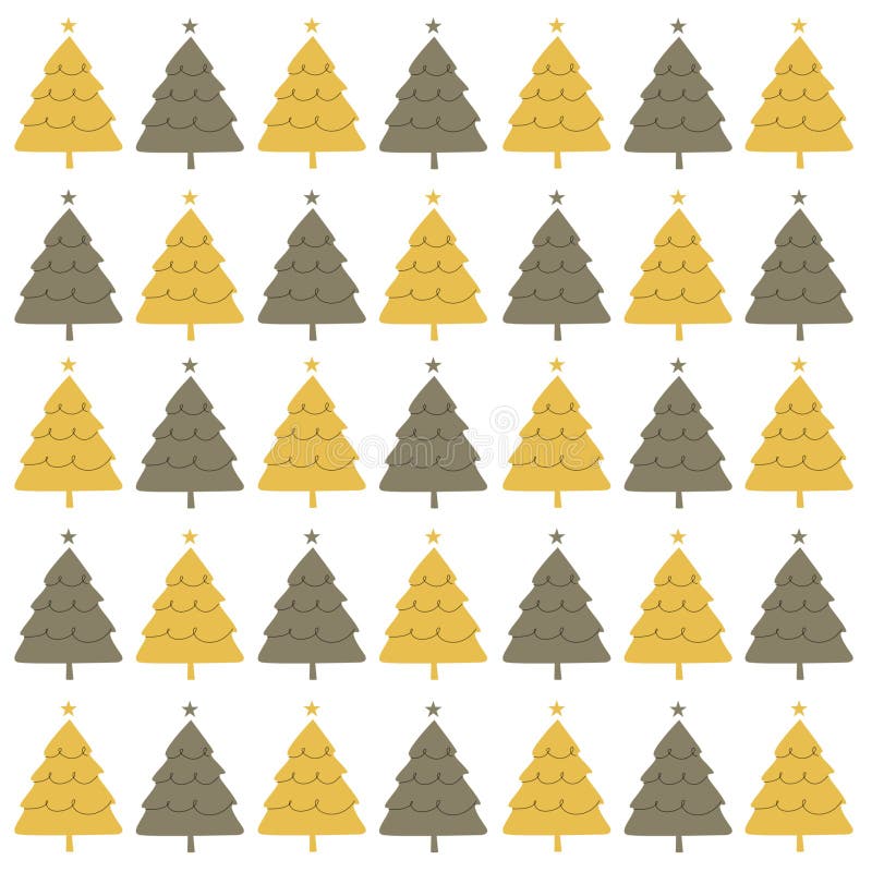 Green Yellow Xmas Trees Pattern Texture Background Stock Vector ...