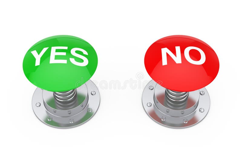 3d Yes And No Symbol For Vote Stock Illustration - Illustration of ...