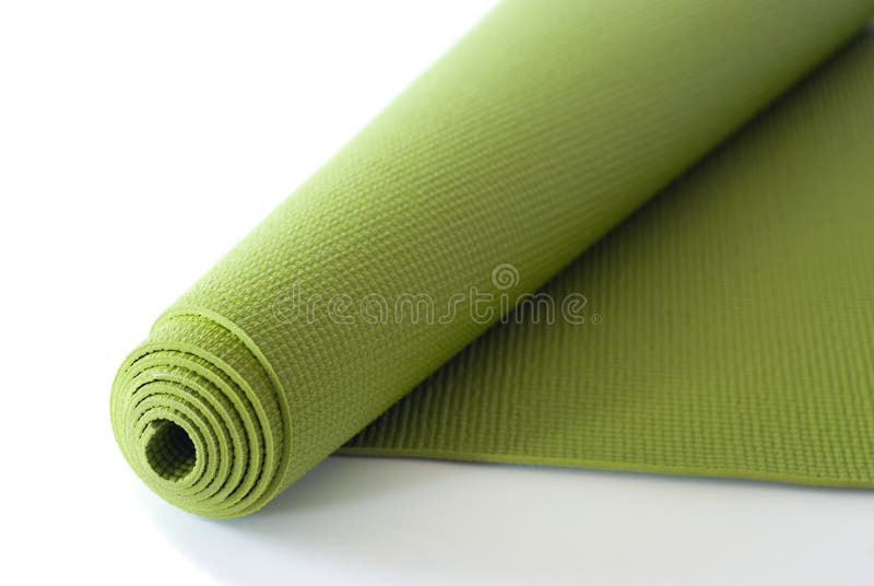 Green Yoga Mat stock image. Image of sports, roll, object - 8916493