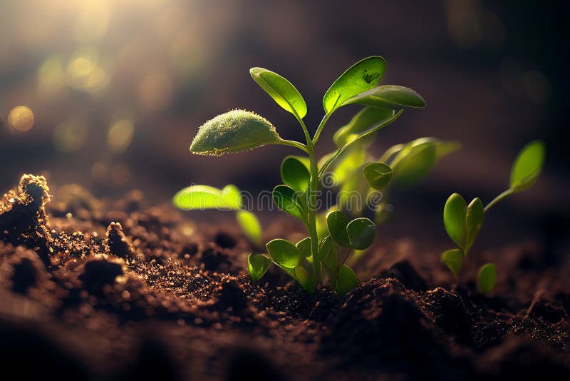 Green Young Plant Under the Sunlight Created with Generative Ai ...