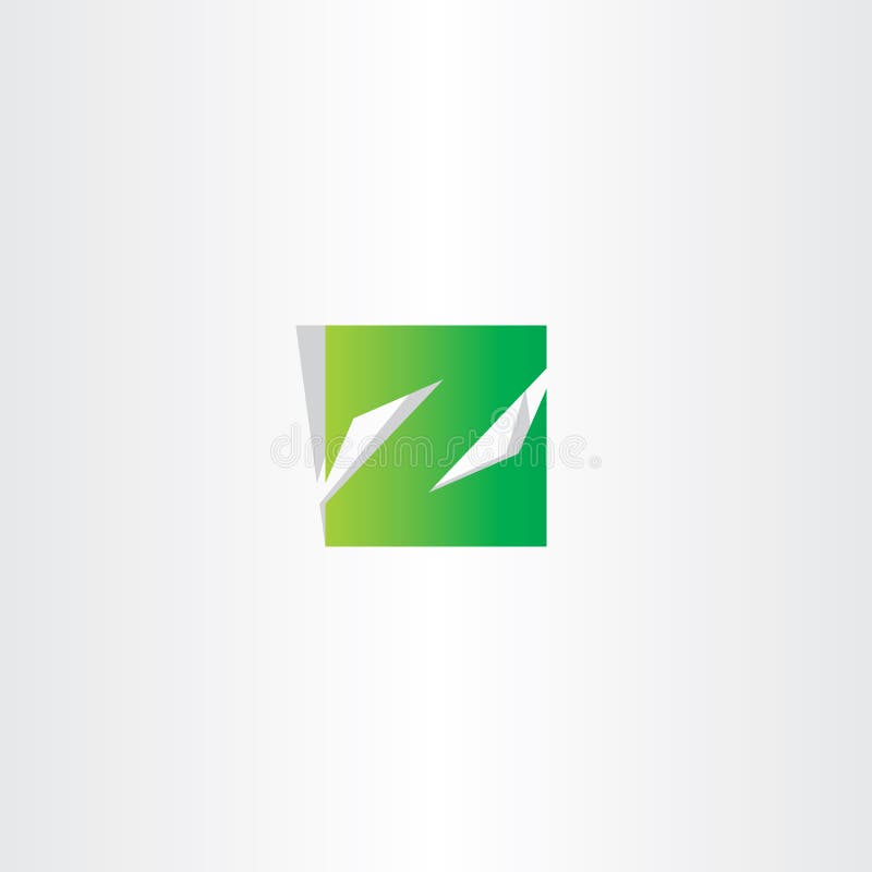 Green Z Letter Logo Square Icon Vector Stock Vector - Illustration of ...