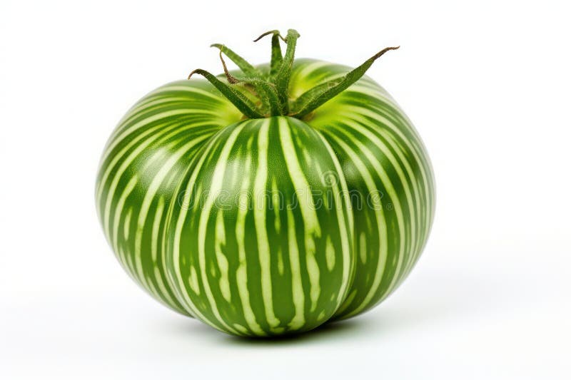 Green Zebra Tomato Isolated on White Background, Created by Generative ...