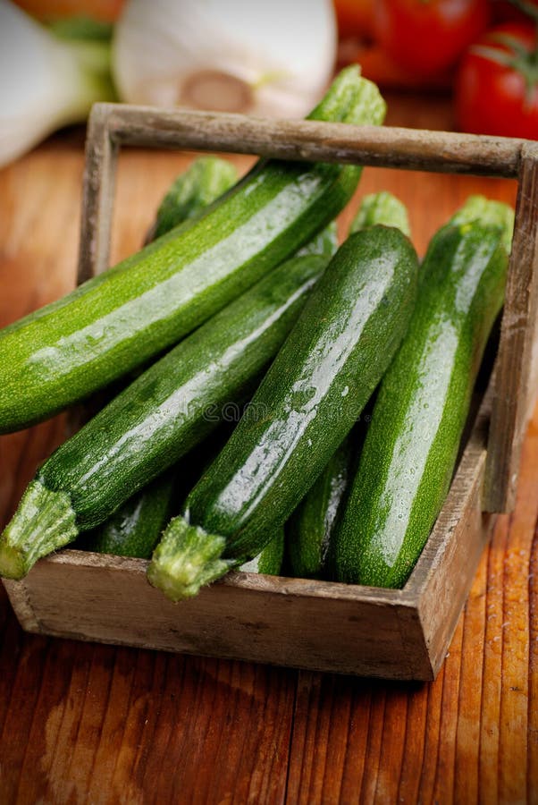 Green Zucchini on the Table Stock Photo - Image of ingredient, healthy ...