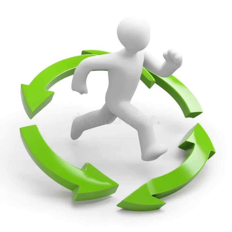 A Greencolored Man is Running Around in a Circle Made Up of Green ...