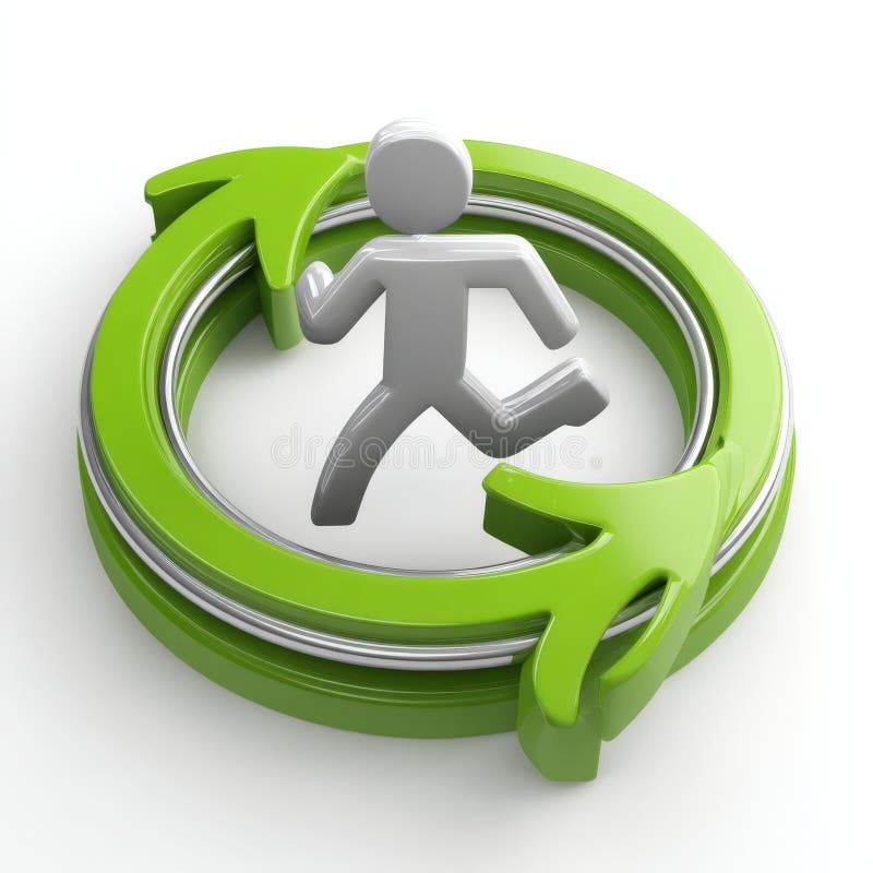 A Greencolored Man is Running Around in a Circle Made Up of Green ...