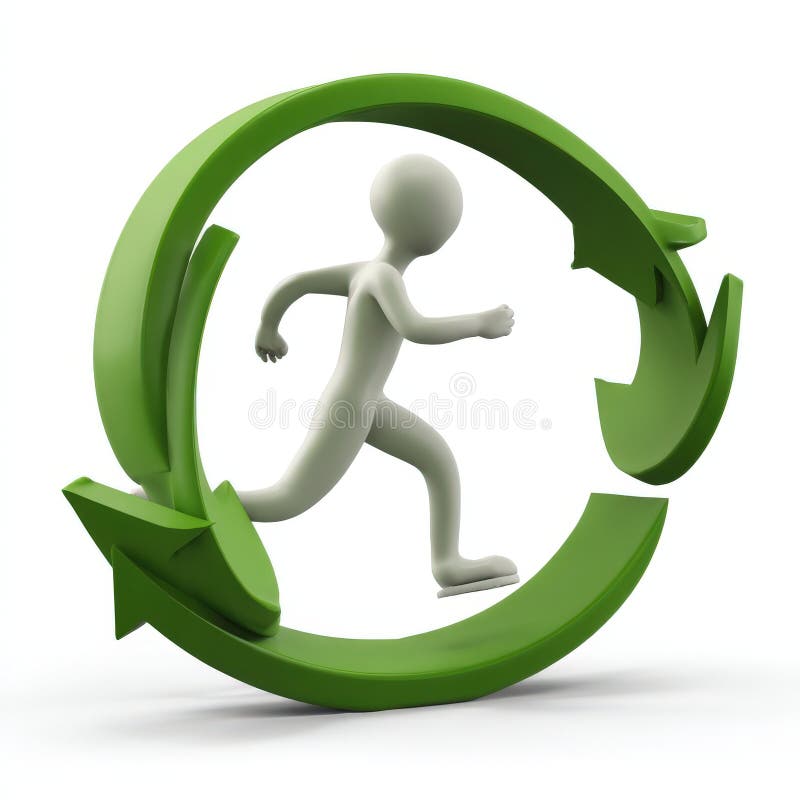 A Greencolored Man is Running Around in a Circle Made Up of Green ...