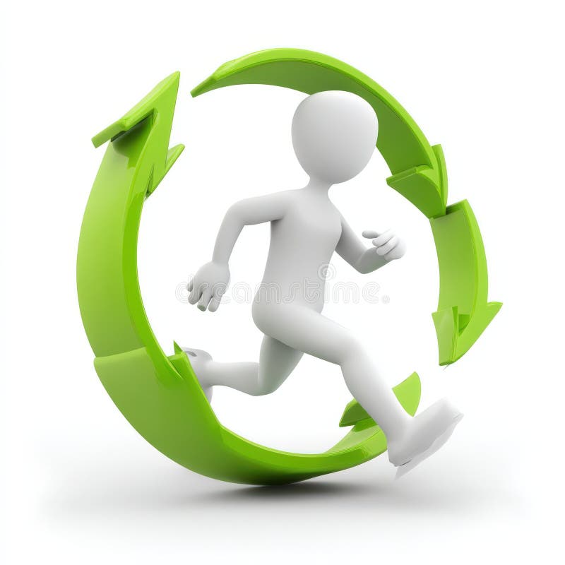 A Greencolored Man is Running Around in a Circle Made Up of Green ...