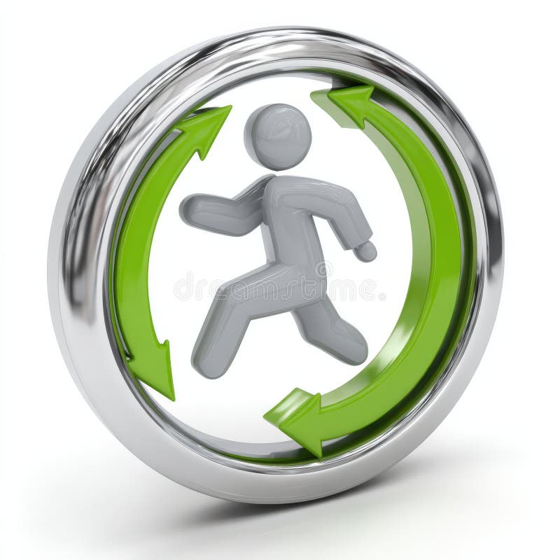 A Greencolored Man is Running Around in a Circle Made Up of Green ...